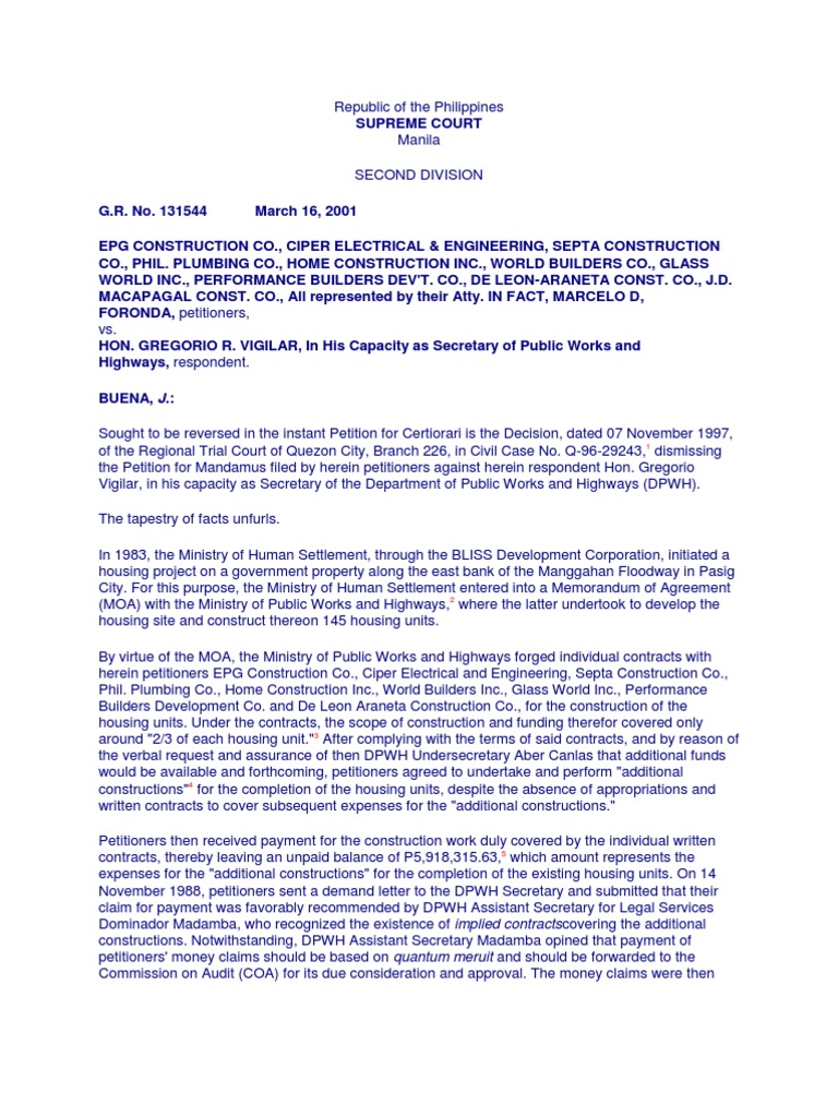 Case 2 - Quantum Meruit | PDF | Lawsuit | Public Law