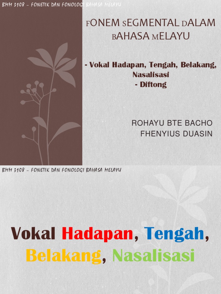 Fonem Segmental Dalam Bahasa Melayu | PDF