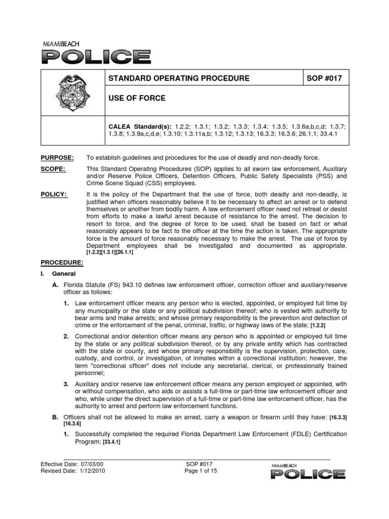 Use of Force Guidelines for Law Enforcement | PDF | Use Of Force ...