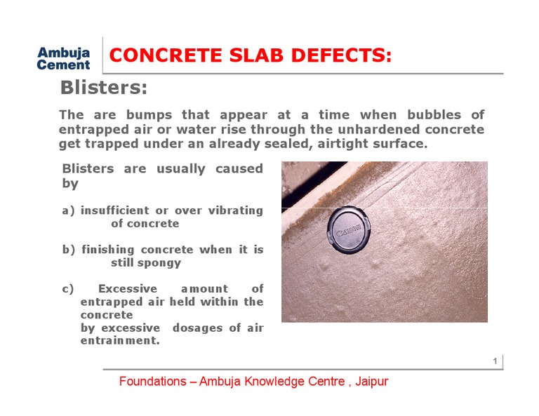 Concrete Slab Defects | PDF