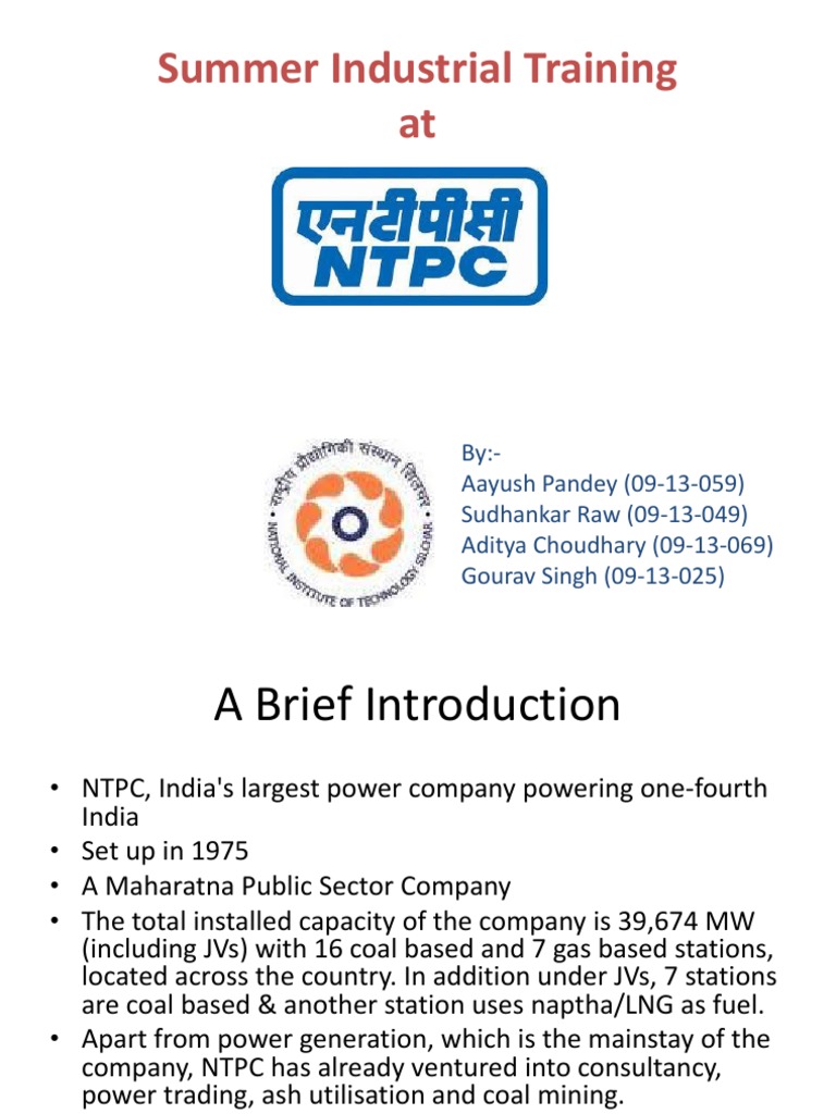 NTPC Industrial Training | PDF | Transformer | Boiler