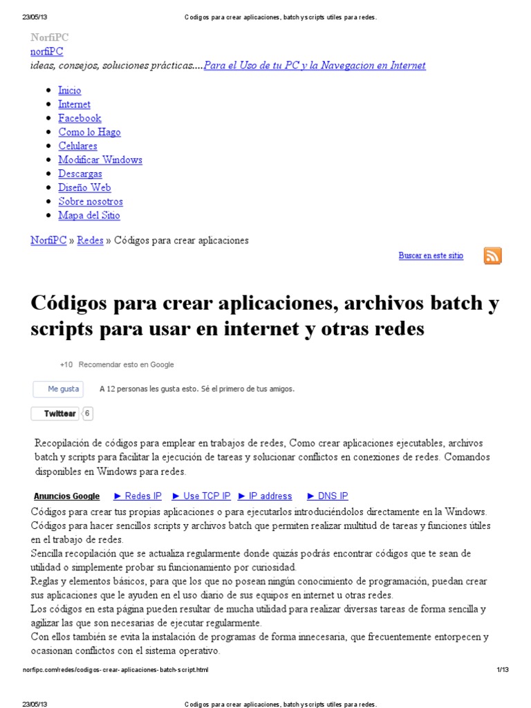 Codigos para Crear Aplicaciones, Batch y Scripts Utiles para Redes ...