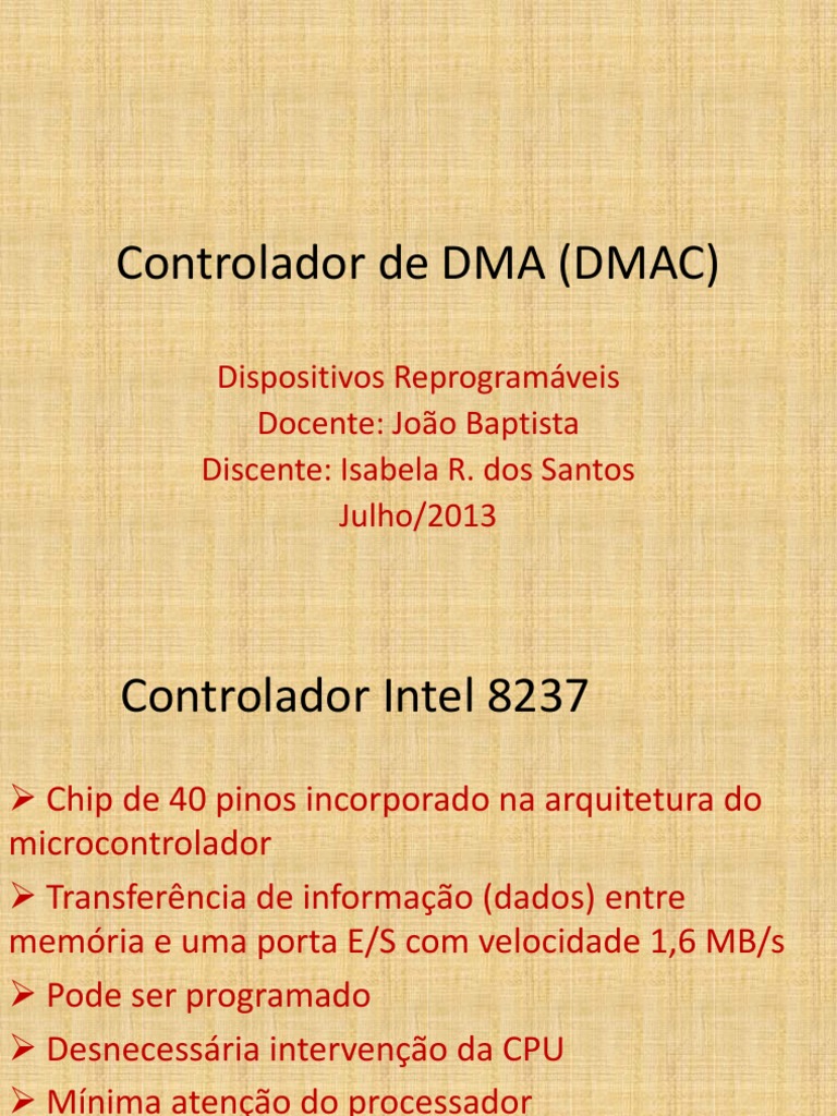 Guia do Controlador Intel 8237 DMA | PDF | Memória de acesso aleatório ...