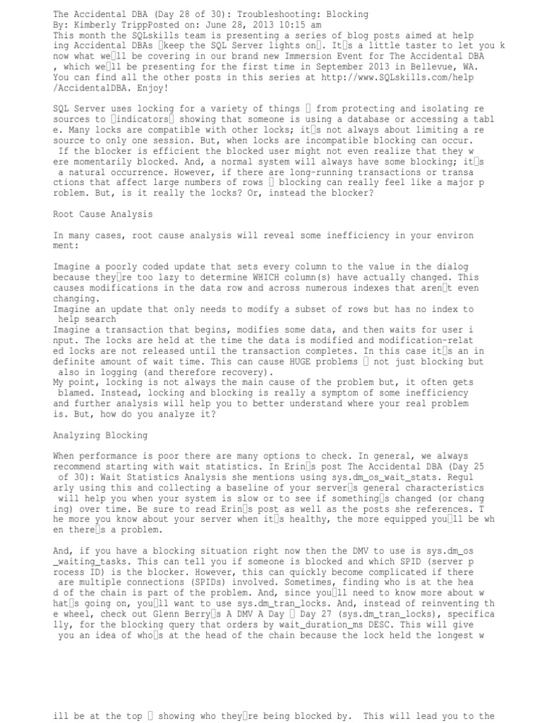 Accidental DBA | PDF | Database Index | Microsoft Sql Server