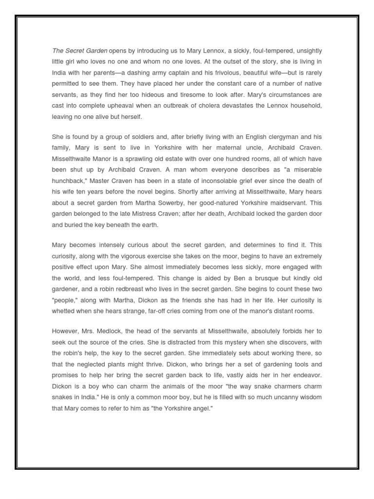 The Secret Garden | PDF | The Secret Garden | Novels