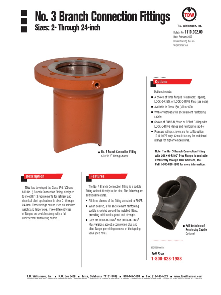 Branch Connection Fittings | PDF | Pipe (Fluid Conveyance) | Gas ...