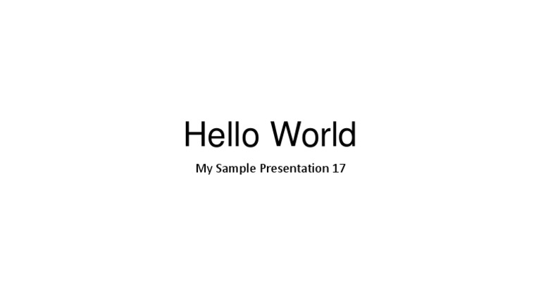 My Sample Presentation 17 | PDF
