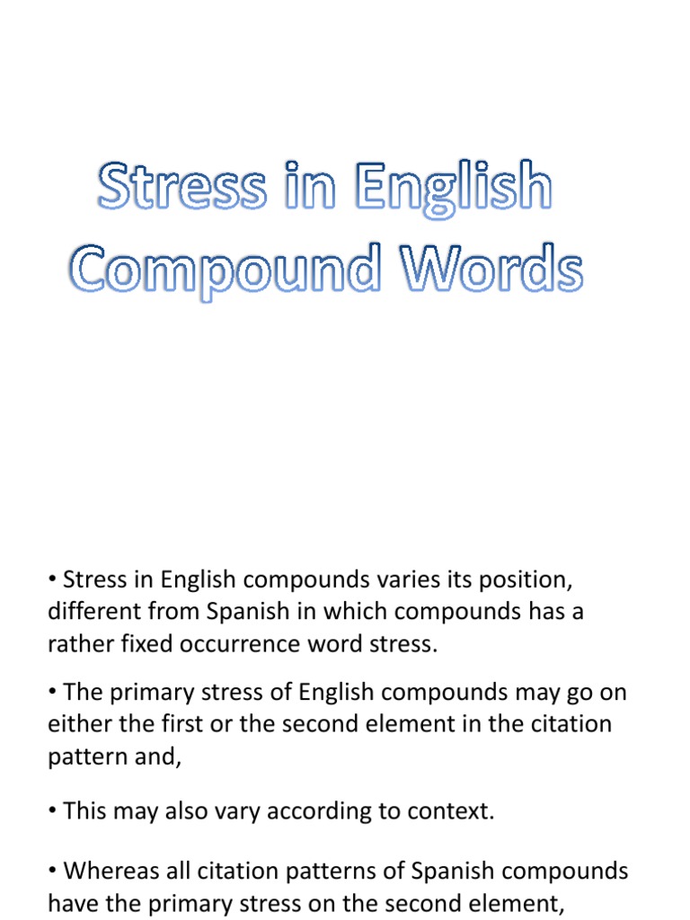 Compound Words | PDF | Stress (Linguistics) | Word