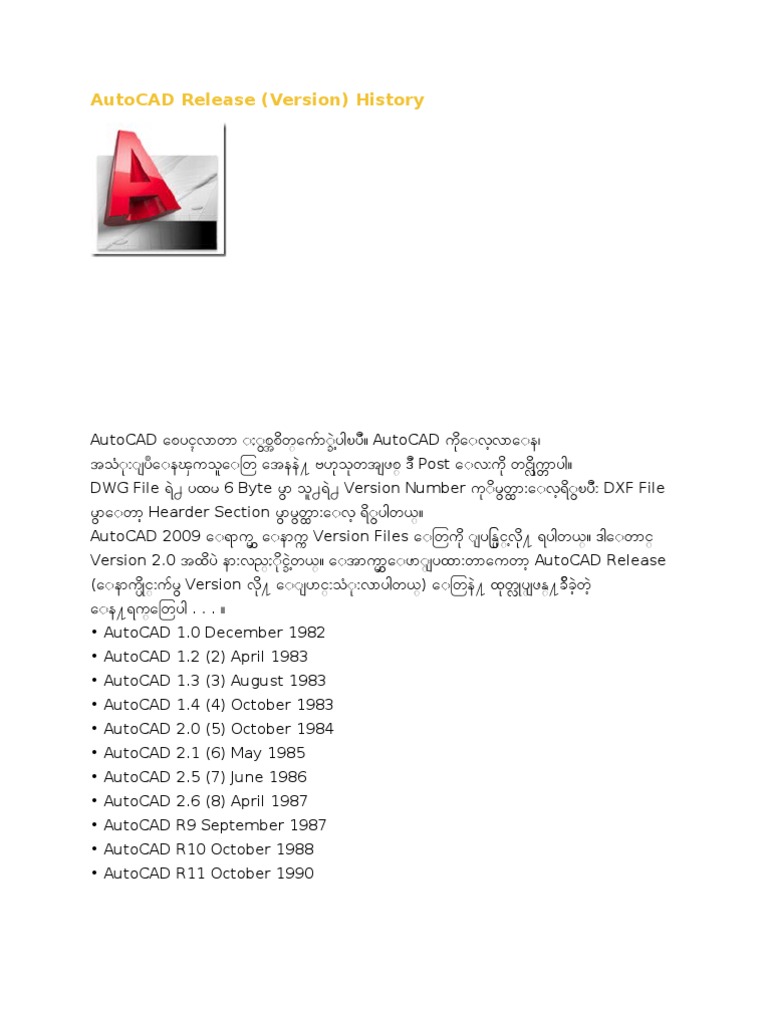 AutoCAD Release History | PDF | Games & Activities | Computers