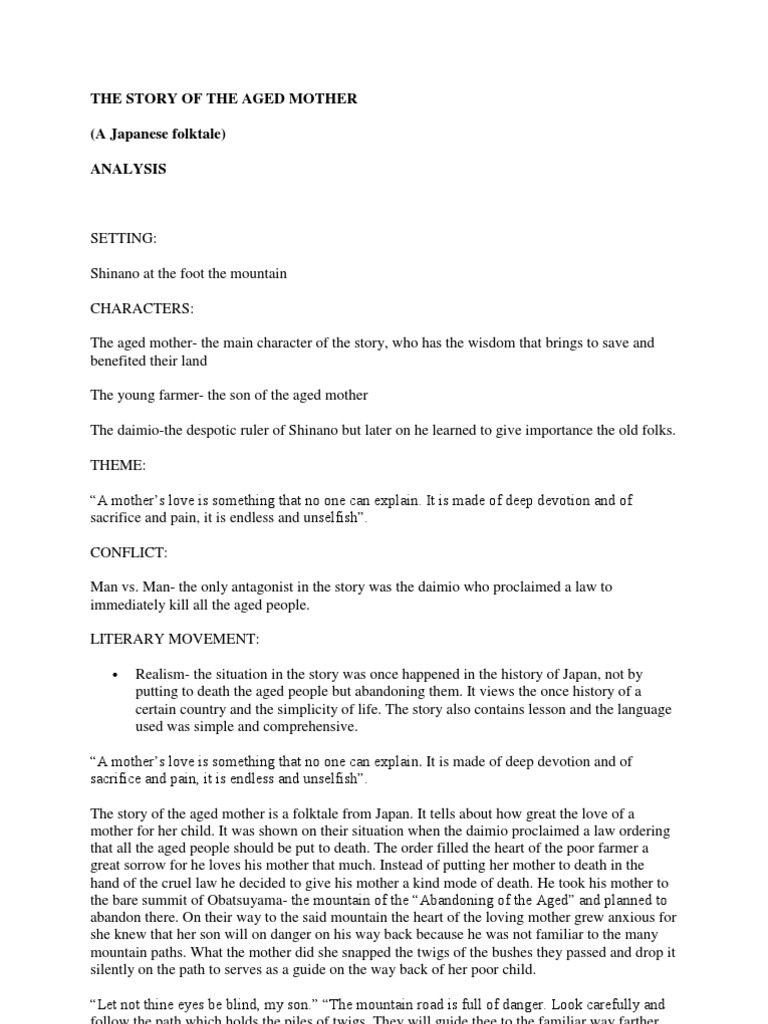 The Story of the Aged Mother | Love