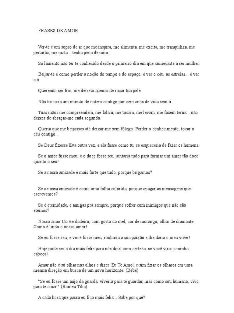 Frases de Amor | PDF | Sentimento | Amor