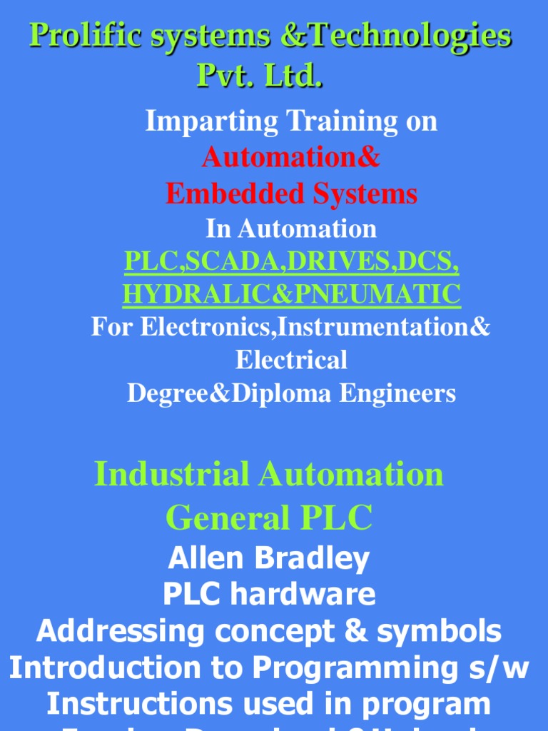 Imparting Training On: Prolific Systems &technologies Pvt. LTD | PDF ...