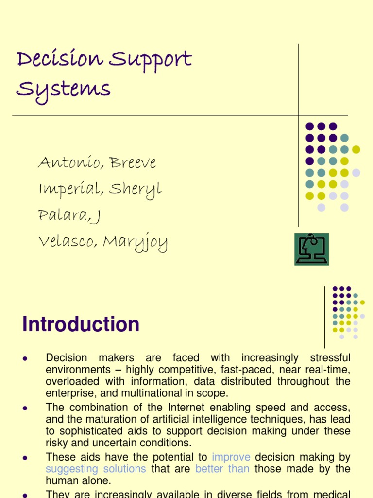 Decision Support System Introduction | PDF | Decision Support System ...