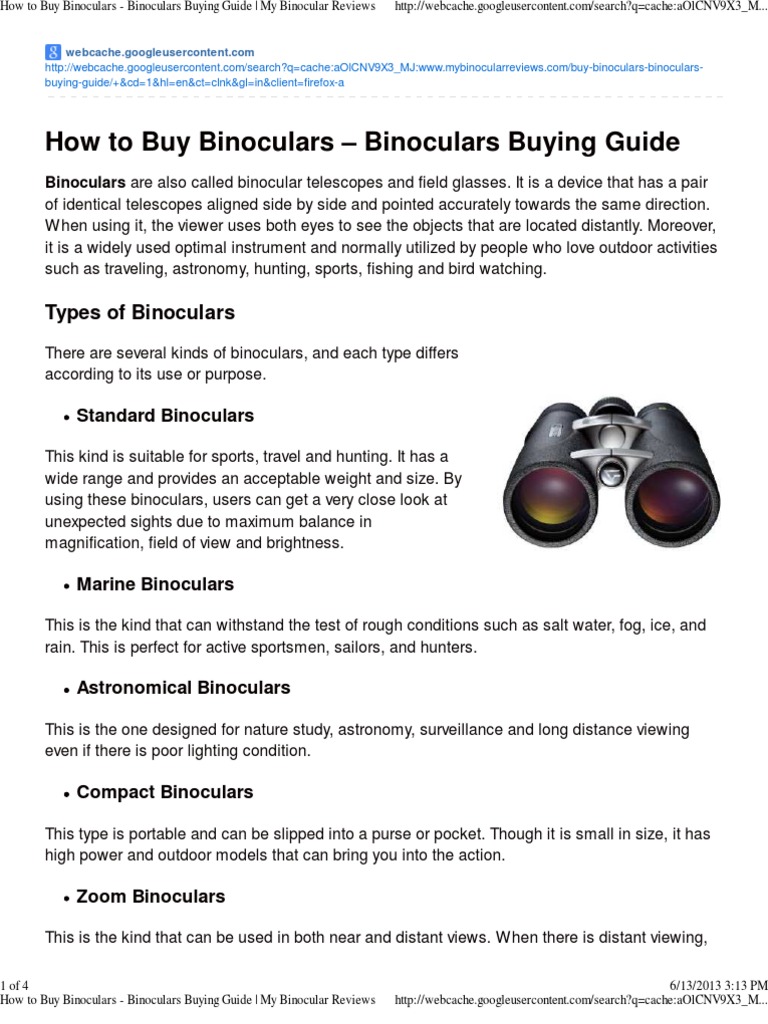 How To Buy Binoculars - Binoculars Buying Guide - My Binocular ...