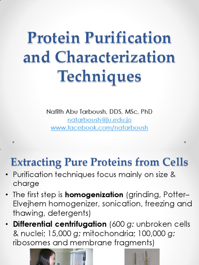 Protein Purification and Characterization Techniques: Nafith Abu ...