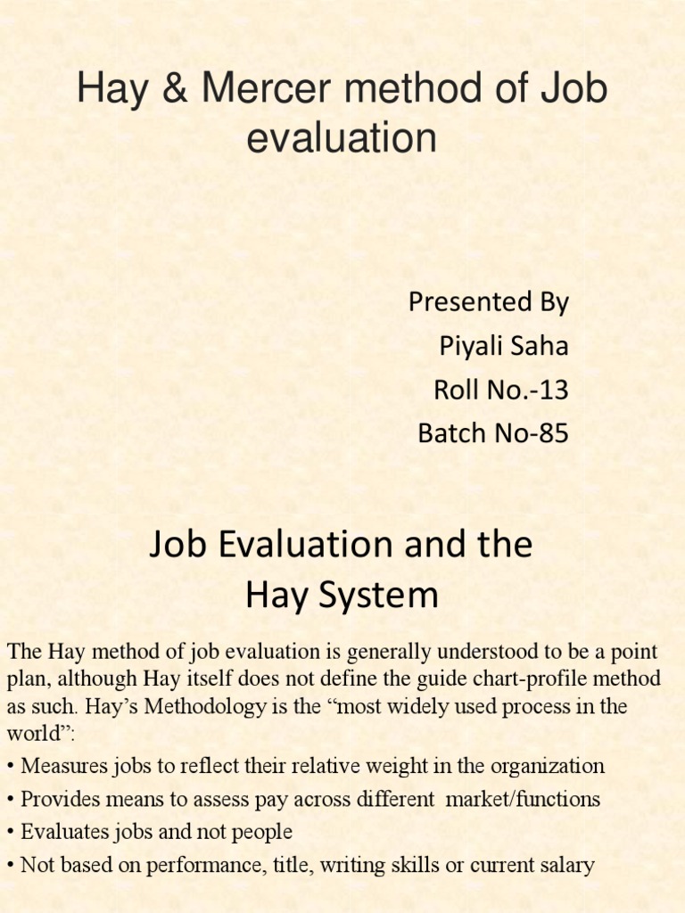 Job Evaluation | PDF | Evaluation | Business