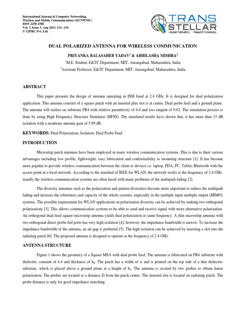 Dual Polarized - Full | PDF | Antenna (Radio) | Bandwidth (Signal Processing)