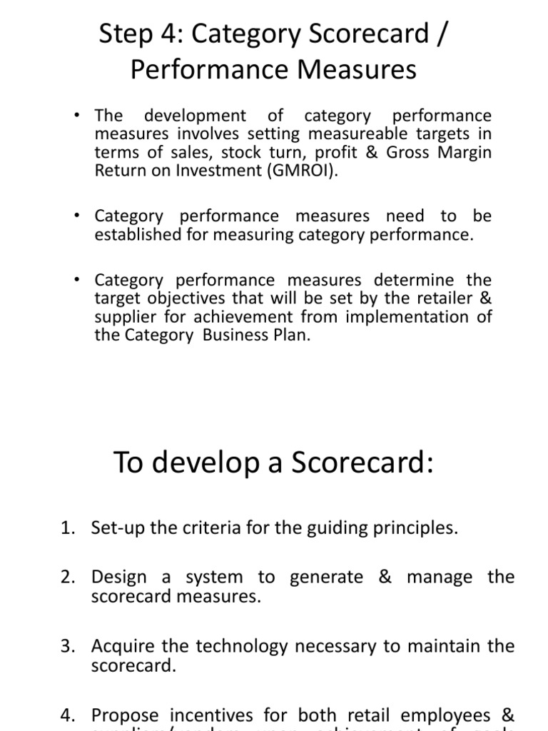 Category Performance Scorecard Guide | PDF