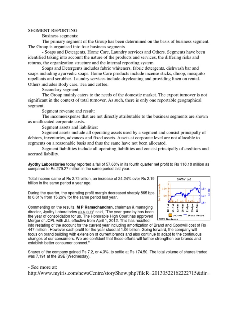 Segment Reporting | PDF | Brand | Revenue