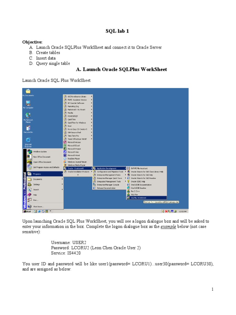 Sql Lab 1 Objective Download Free Pdf Sql Oracle Database 