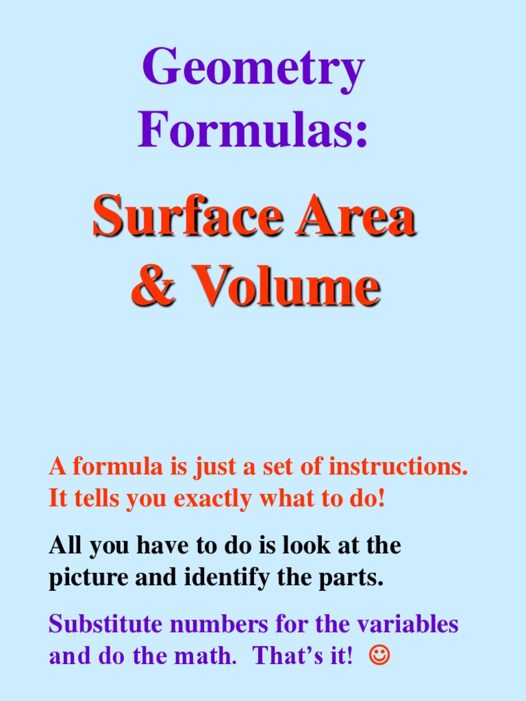 Surface Area and Volume Powerpoint 1 | PDF | Area | Surface Area