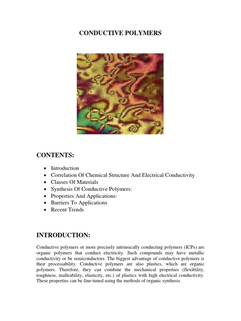 Conductive Polymers Or More Precisely Intrinsically Conducting Polymers Pdf Doping