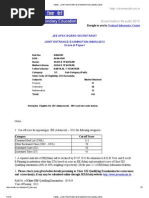 JEE-Mains Score Card | PDF | Qualifications | Standardized Tests