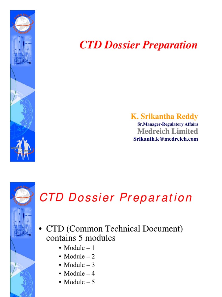 CTD Dossier Preparation: K. Srikantha Reddy K. Srikantha Reddy | PDF ...