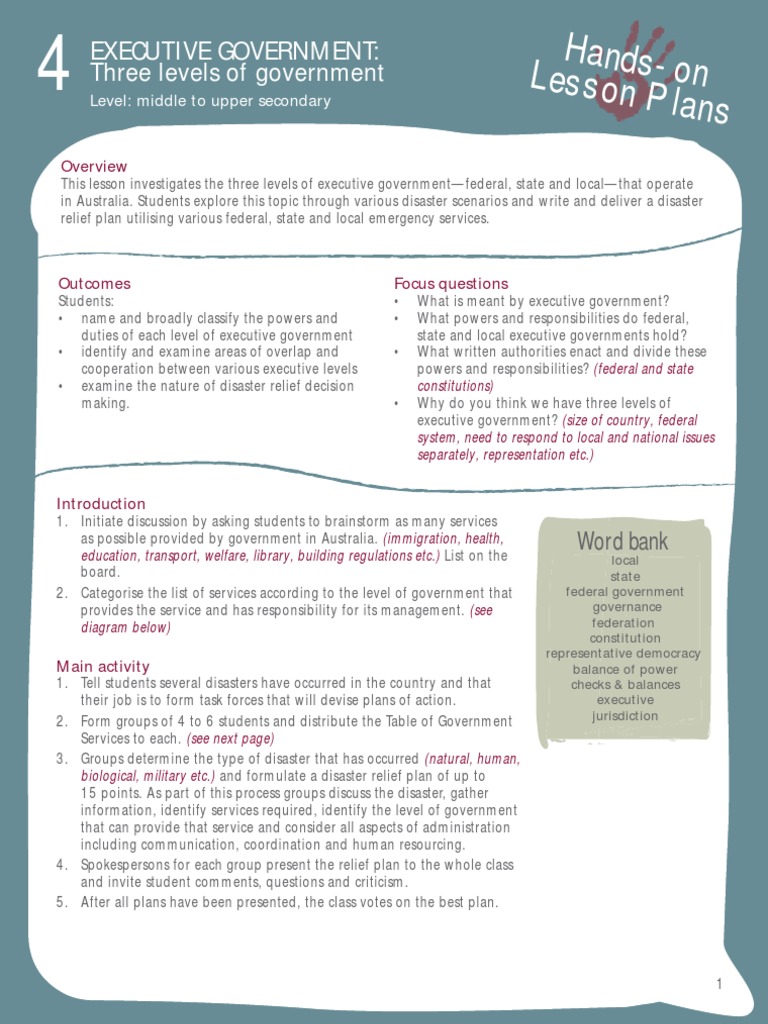 Three Levels of Government | PDF | Cabinet (Government) | Government Of ...