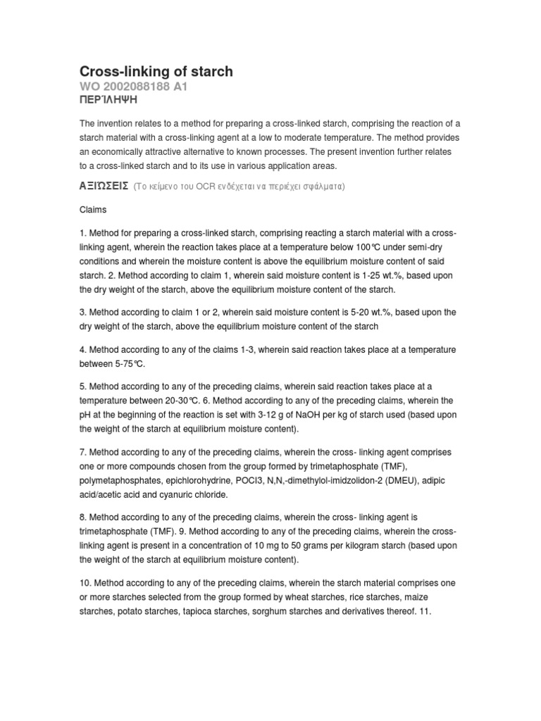 Crosslinking of Starch 2 | PDF | Starch | Cross Link