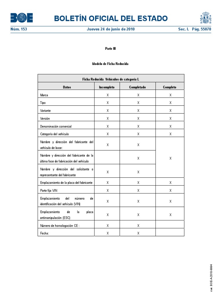 Modelo de Ficha Reducida de Vehículos | PDF | Eje | Transmisión (Mecánica)