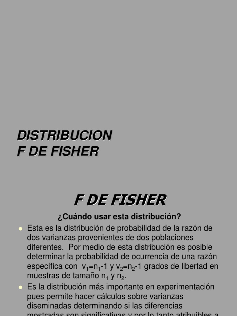 Distribucion F de Fisher | Probabilidad | Distribución de probabilidad