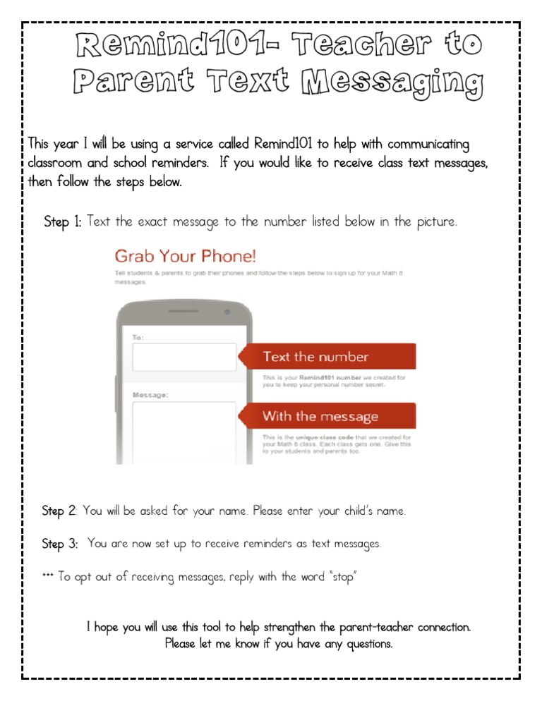 Parent-Teacher Text Updates | PDF
