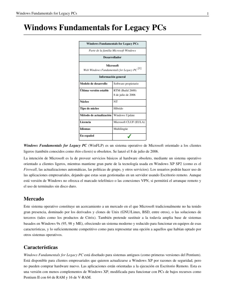 Windows Legacy PCs: Guía WinFLP | PDF | Introducciones relacionadas con ...