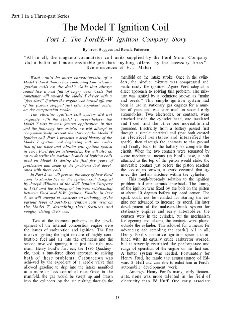 The Model T Ignition Coil - Part 1-1.22231824 | PDF | Ignition System ...