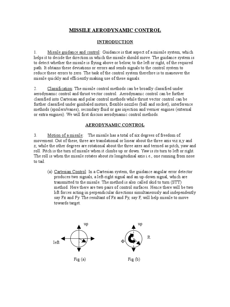 Missile Control | PDF | Flight Control Surfaces | Lift (Force)