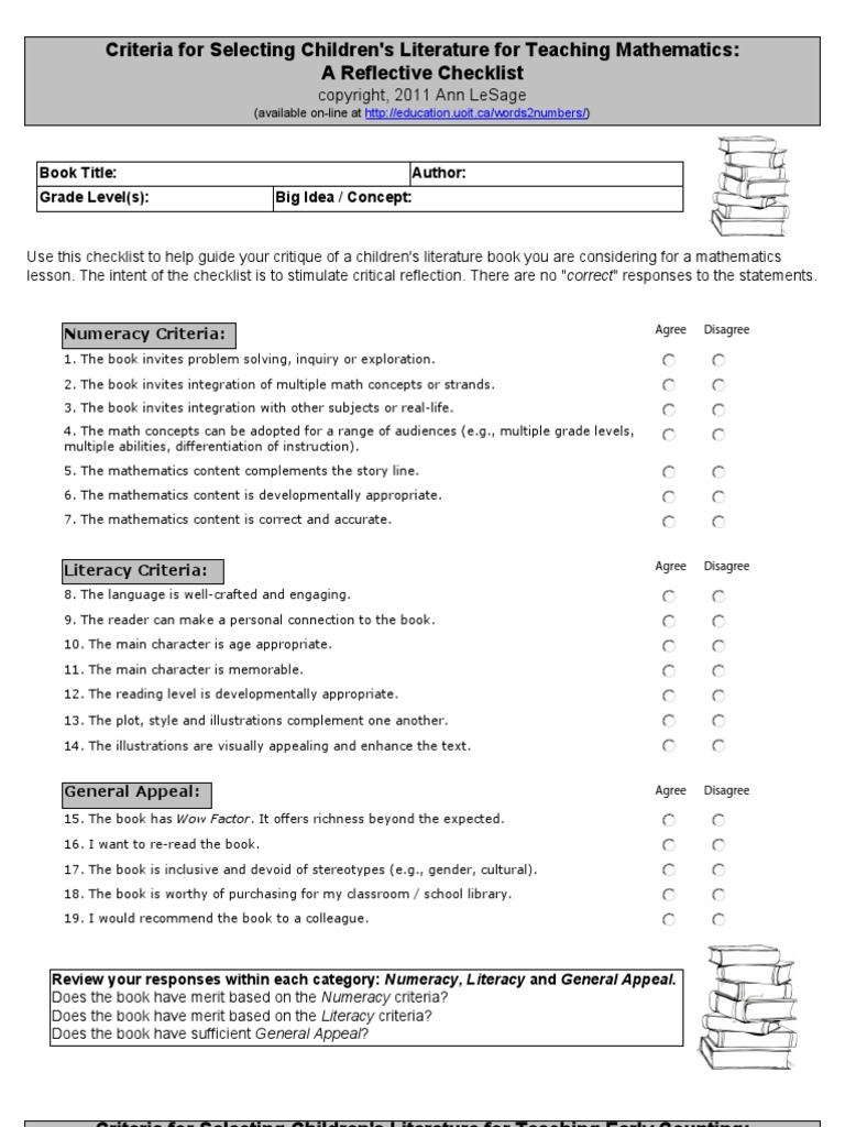 Criteria-For-Selecting-Childrens-Books Lesage 2011 | PDF | Literacy ...