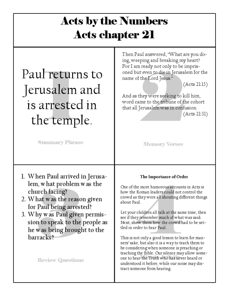 Acts by The Numbers Chapter 21 | PDF | Foreign Language Studies | History