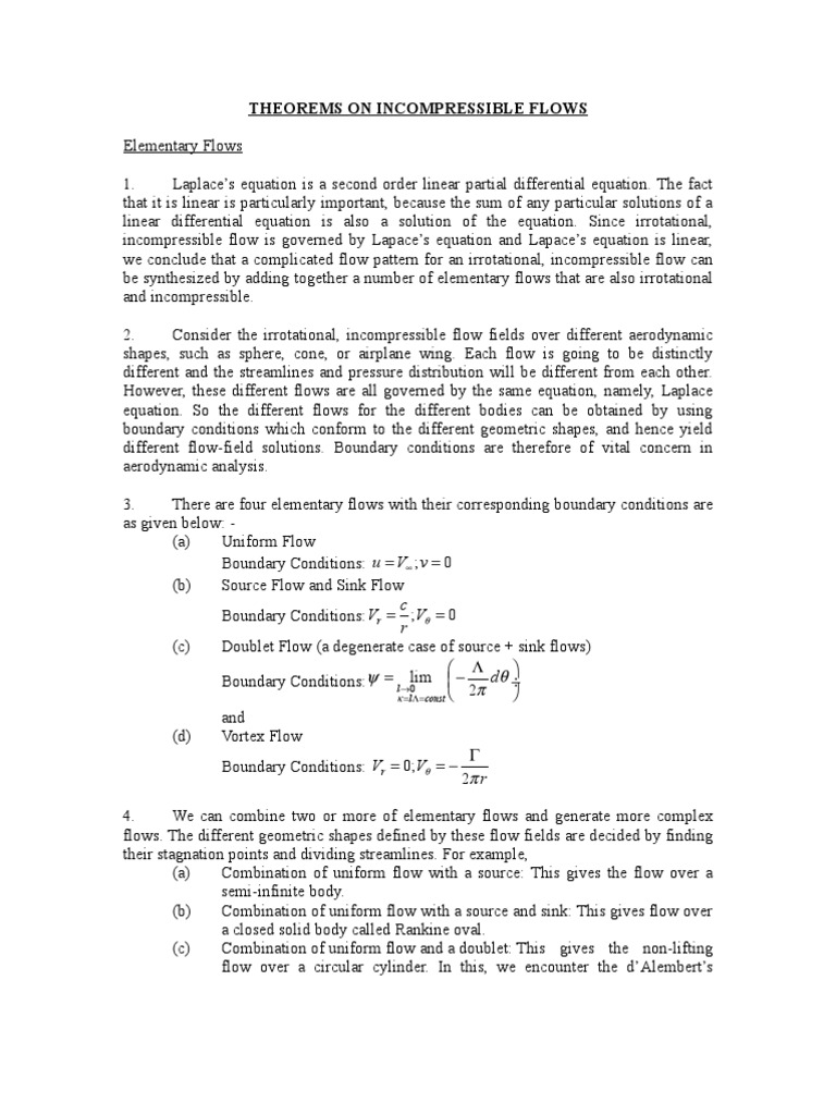 Theorems by Kutta-Joukowski-Kelvin | PDF | Lift (Force) | Boundary Layer