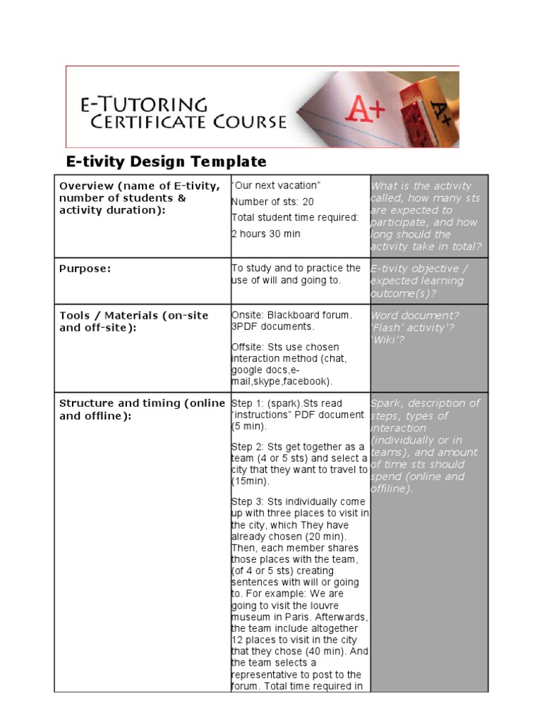 E-Tivity Design Template........ | PDF | Internet Forum | Online And ...
