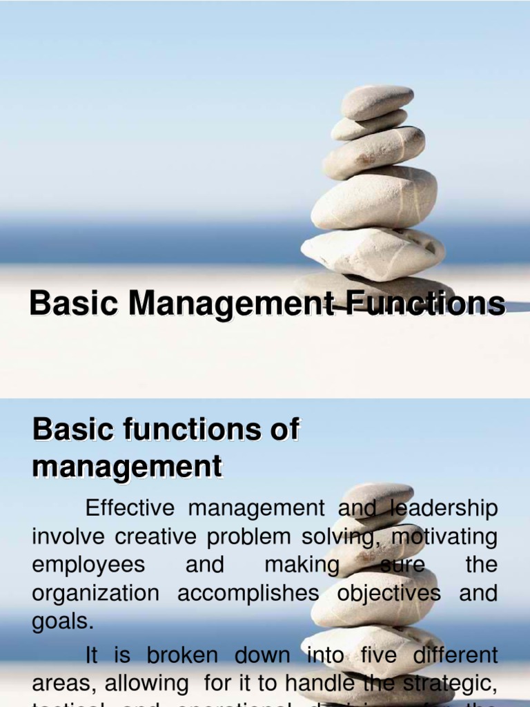 Basic Management Functions | PDF | Goal | Strategic Planning