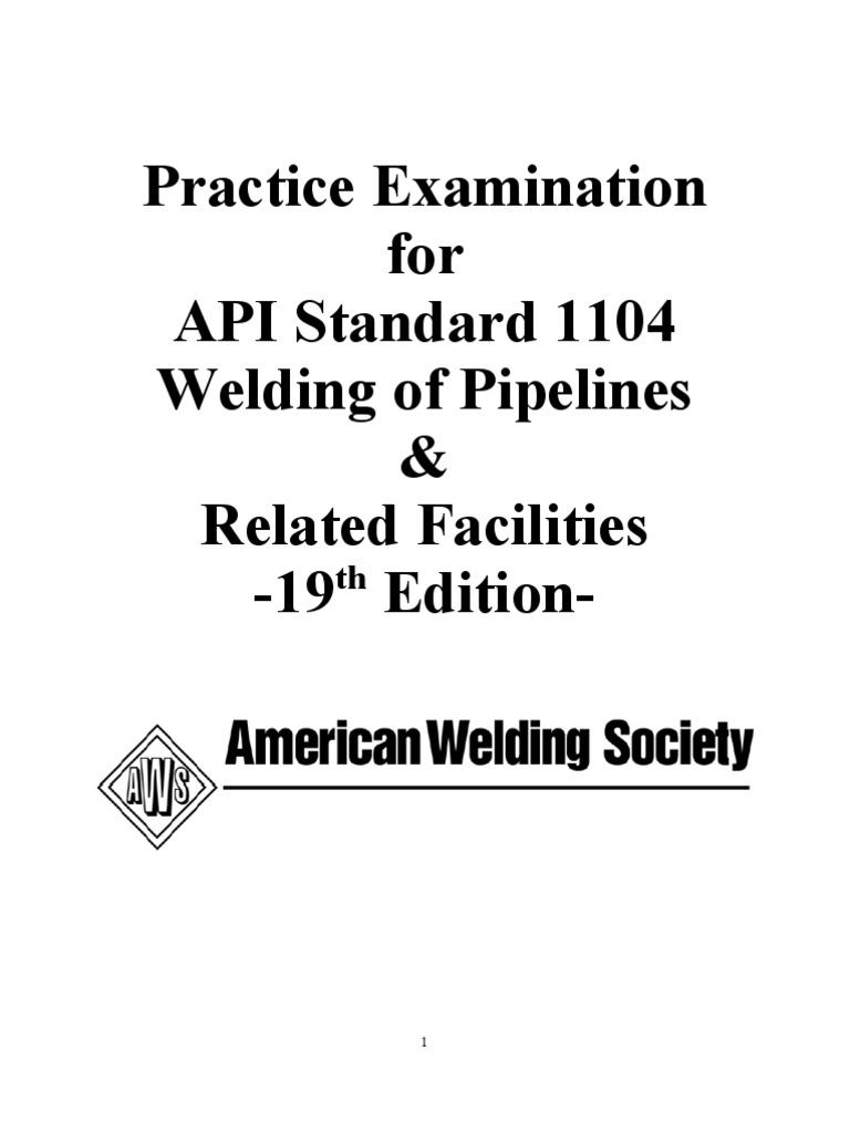 Aws-API-1104 | Welding | Nondestructive Testing