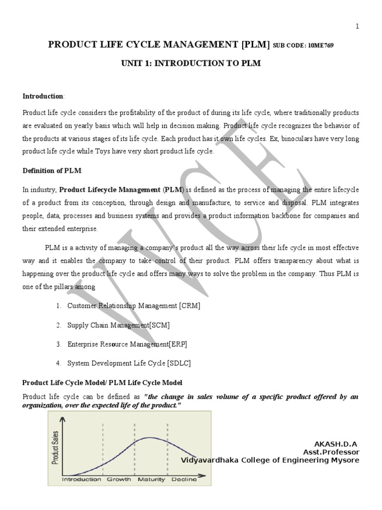 Unit 1 - PLM | PDF | Product Lifecycle | Computer Aided Design