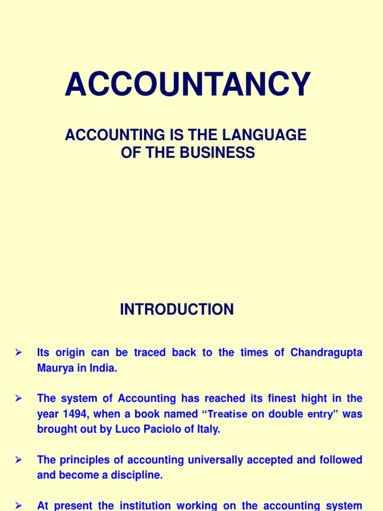Accountancy: Accounting Is The Language of The Business | PDF | Debits ...