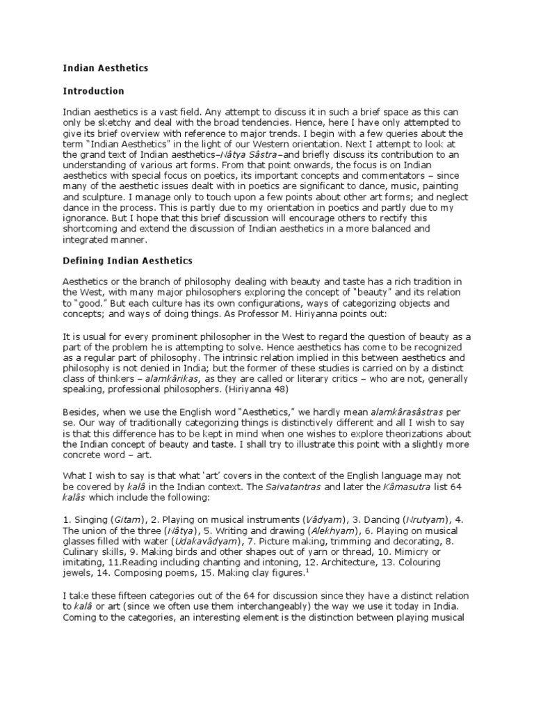 Indian Aesthetics | PDF | Aesthetics | Literary Criticism
