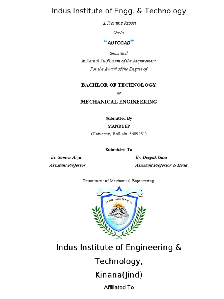 Autocad Full Report | PDF | Computer Aided Design | Technical Drawing