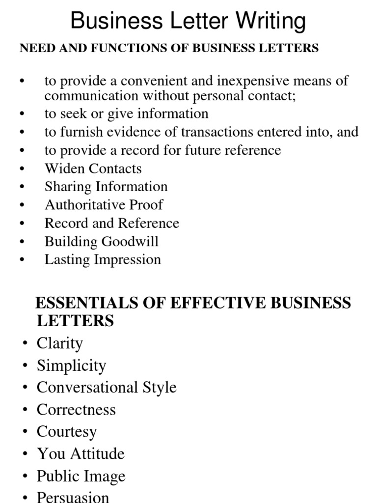 Essentials of Effective Business Letters | PDF | Communication ...