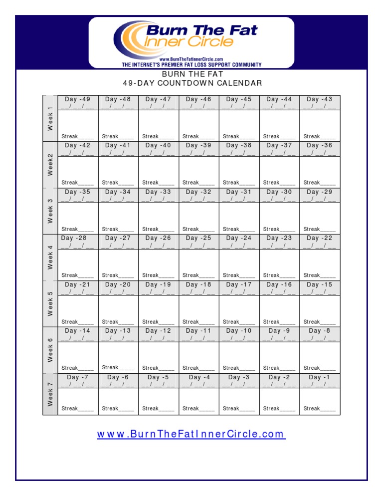 49 Day Countdown Calendar | PDF