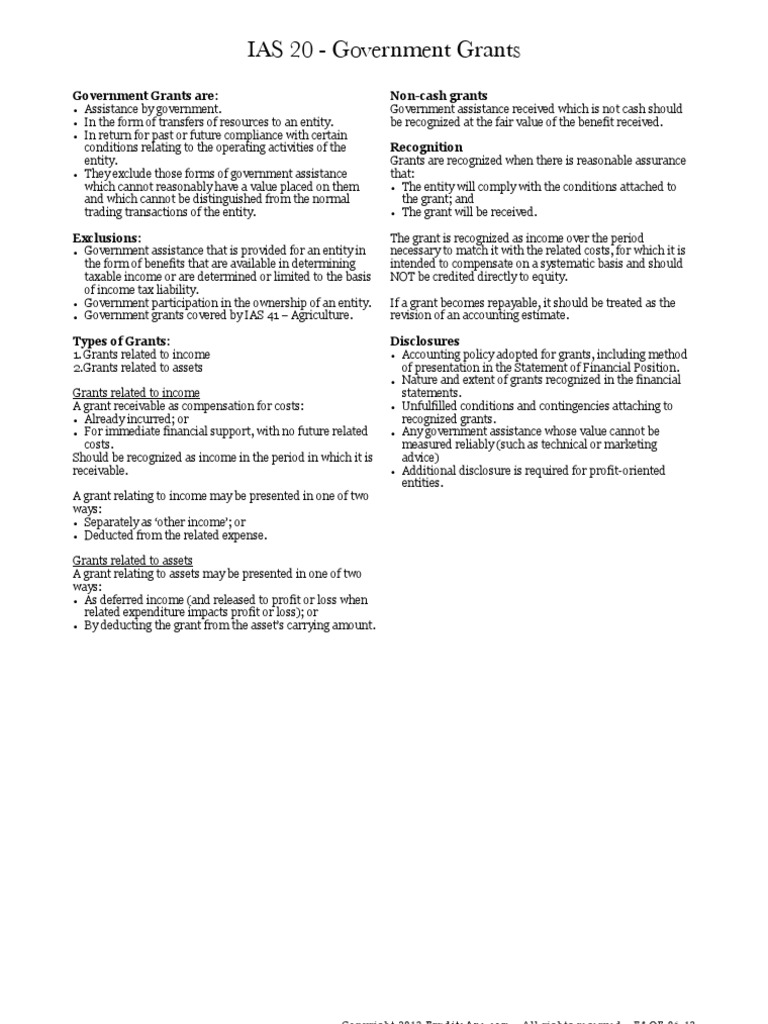 IAS 20 Government Grants | PDF | International Financial Reporting ...