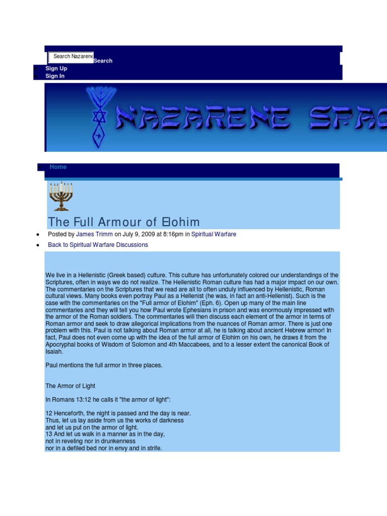 Hebrew Armor in Ephesians 6 | PDF | Maccabees | Religious Texts